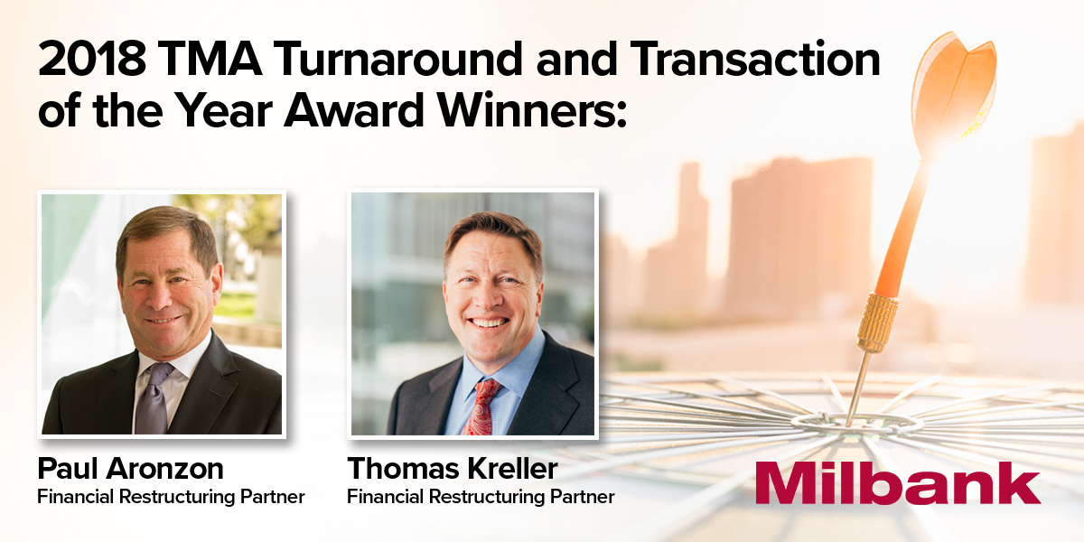 Turnaround Management Association (TMA) Recognizes Partners Paul Aronzon and Thomas Kreller