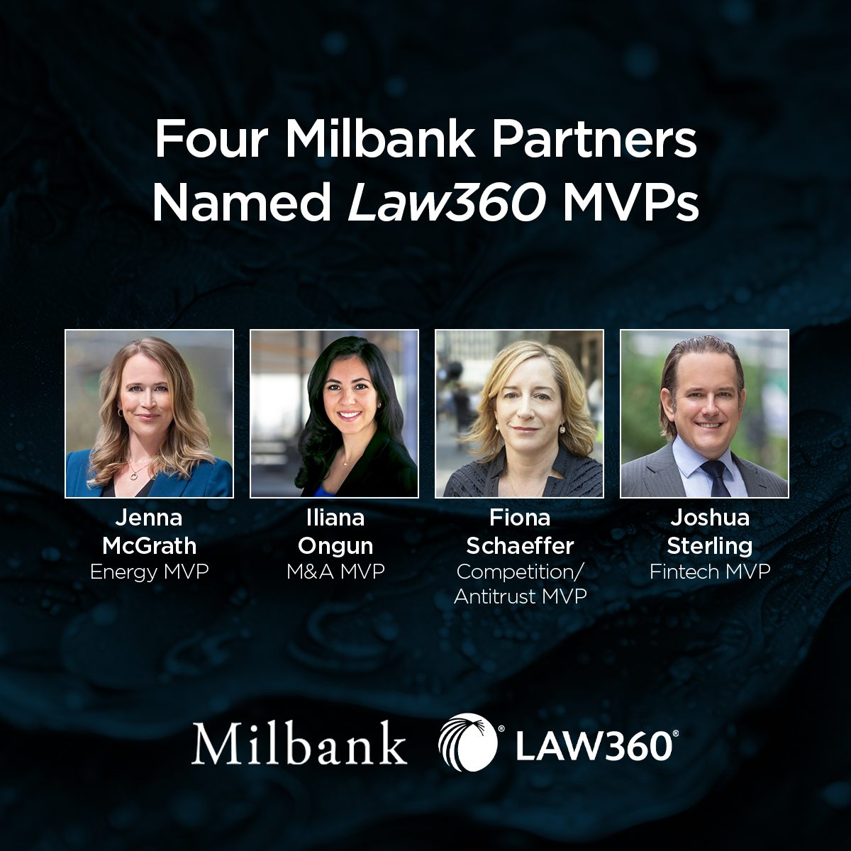 Four Milbank Partners Named 2025 Law360 MVPs