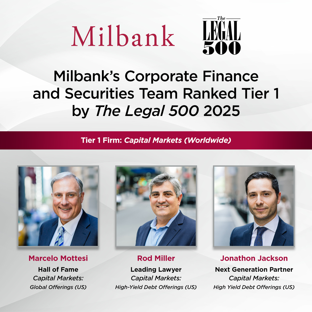 Milbank Corporate Finance and Securities Group Recognized as a Tier 1 ...