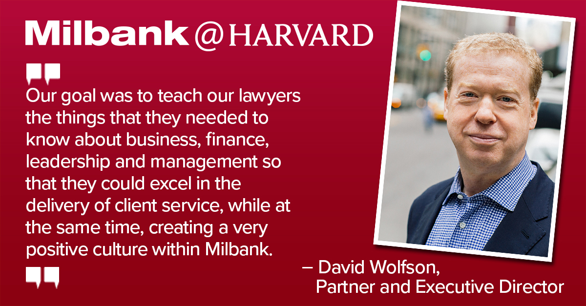 Milbank@Harvard: Lessons for Associate Development