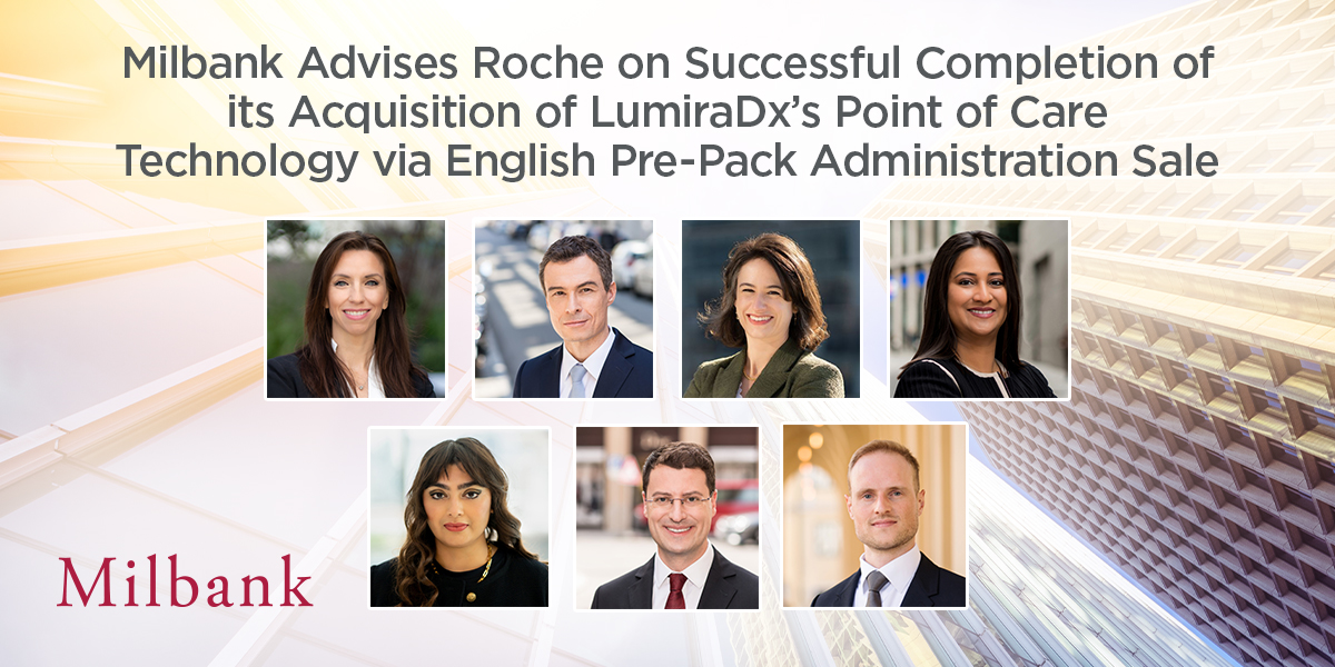 Milbank Advises Roche on Successful Completion of Its Acquisition of ...