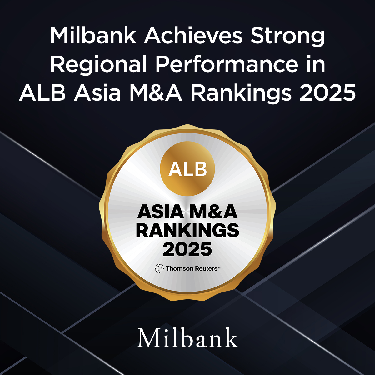Milbank Achieves Strong Regional Performance in ALB Asia M&A Rankings 2025