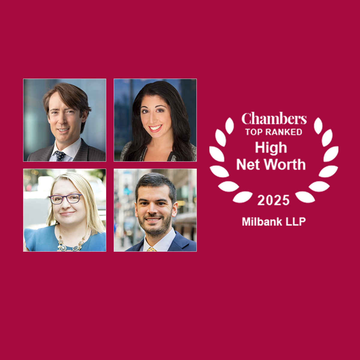 Chambers High Net Worth 2025 Ranks Milbank Trusts & Estates Group Band ...